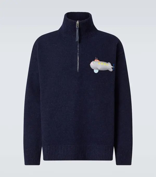 Loewe X Suna Fujita Submarine Half-zip Sweater - Blue