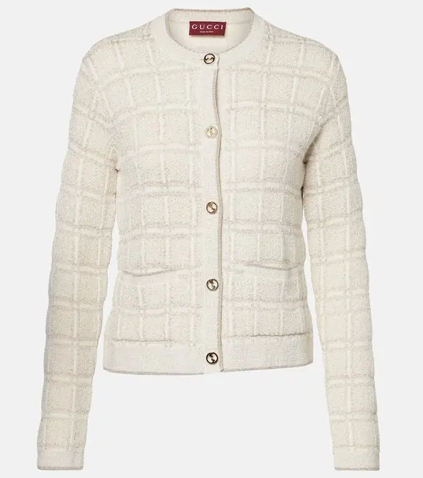 Gucci Checked Lamé Wool-blend Jacquard Blazer