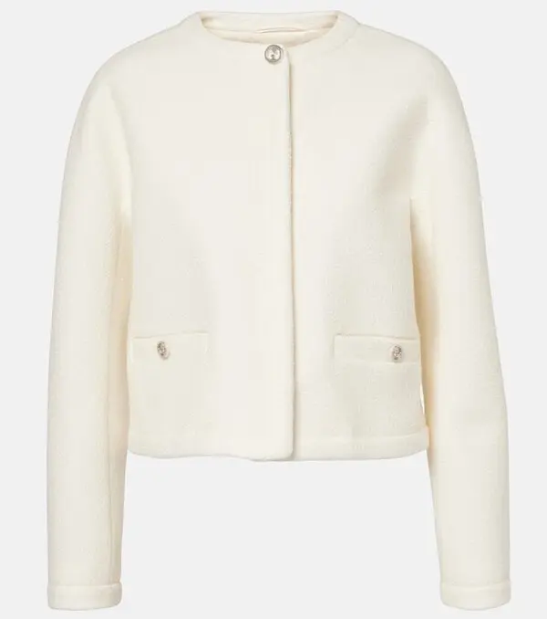 Gucci Interlocking G Wool-blend Bouclé Jacket - White