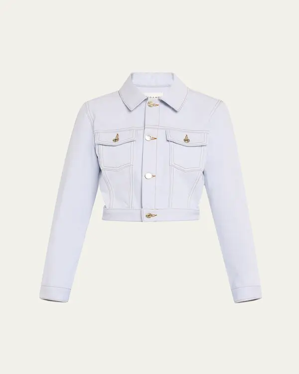 FRAME Ch X The Tailored Denim Jacket - Celeste