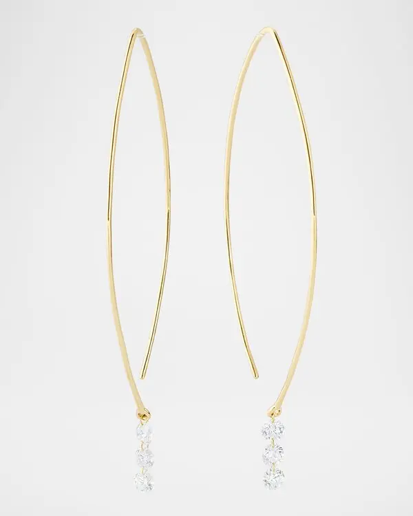 GRAZIELA 18k Yellow Gold Diamond Dangle Earrings