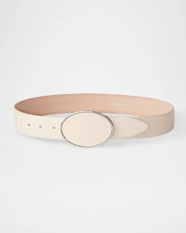 DEHANCHE Flint Buckle Leather Belt - Black Silver