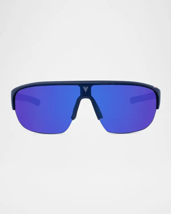 Vuarnet Racing 03 Shield Sunglasses - Matte Blue Blu Mirror