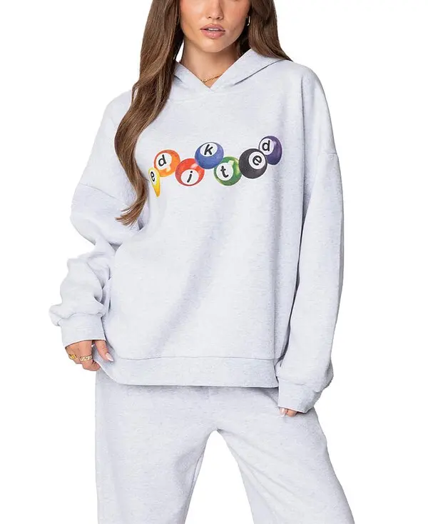 EDIKTED Billiard Oversized Hoodie - Gray Melange