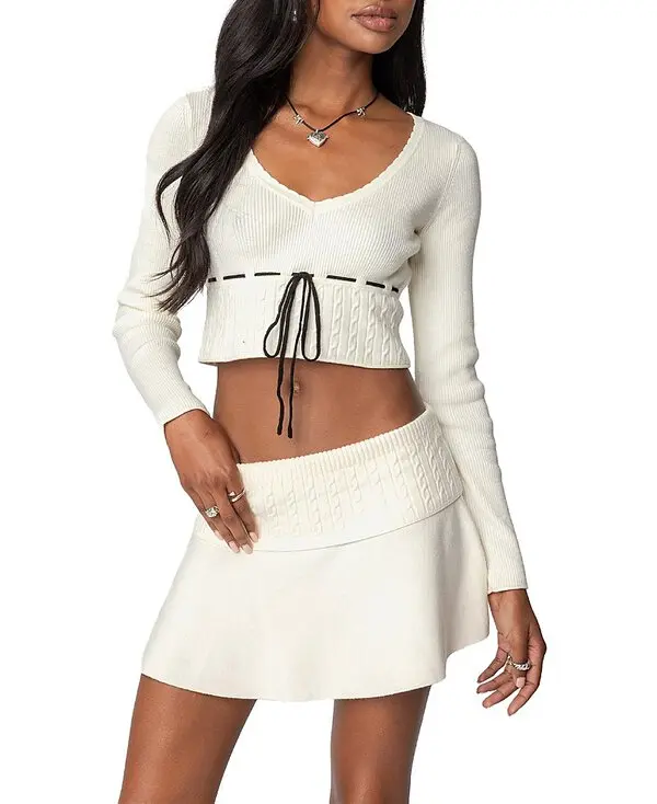 EDIKTED Andie Ribbon Knit Top