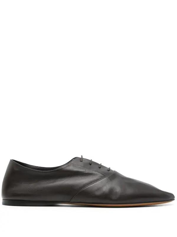 THE ROW Award Leather Lace-up Shoes - Brown