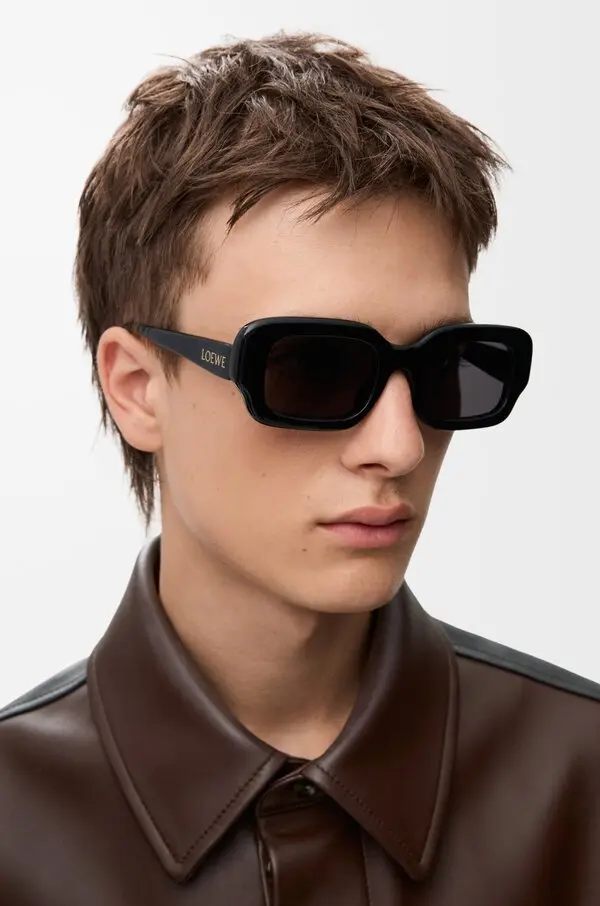 Loewe Rectangular Slim Sunglasses - Black
