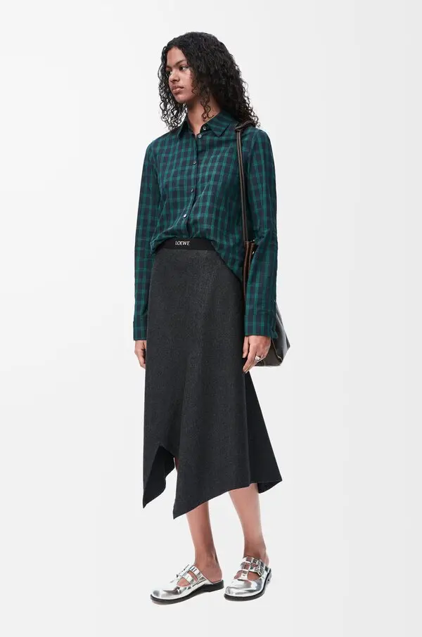 Loewe Asymmetric Wool And Cashmere Skirt