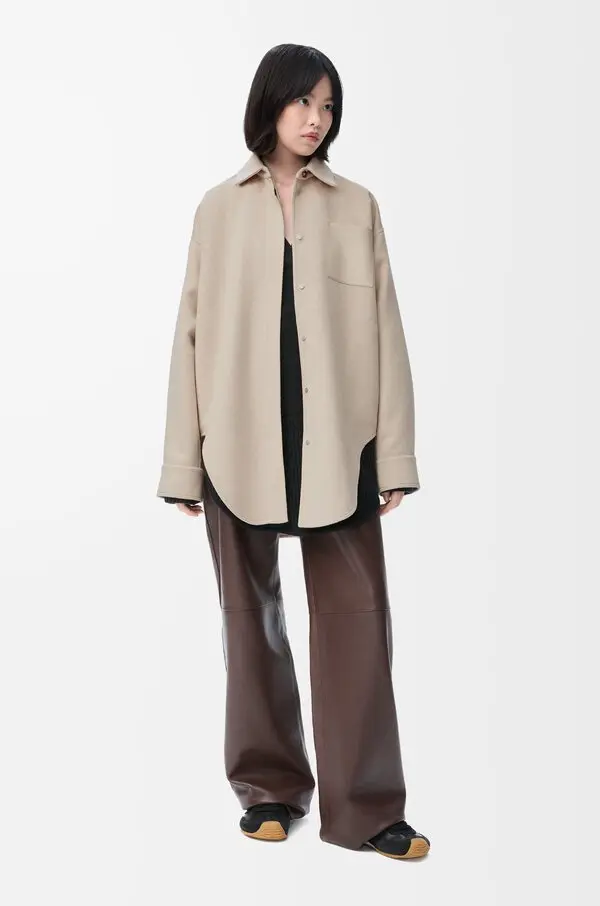 Loewe Wool And Cashmere Overshirt - Light Beige Melange