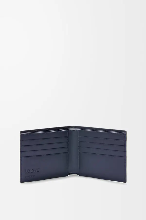 Loewe Puzzle Bifold Wallet In Classic Leather Skin - Sand/tropical Green