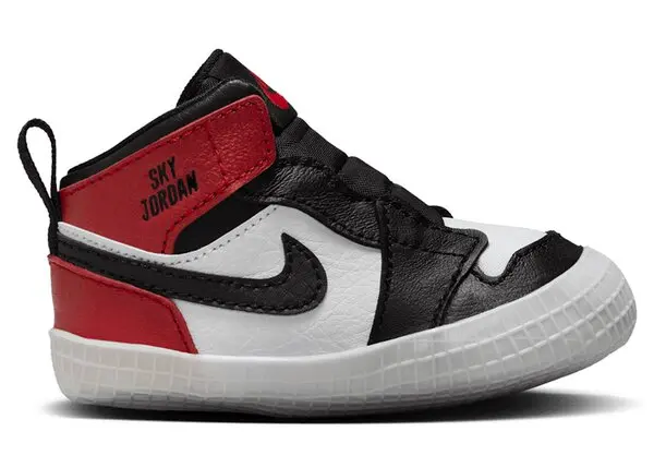JORDAN 1 Crib Bootie Toe Reimagined - Black/varsity Red