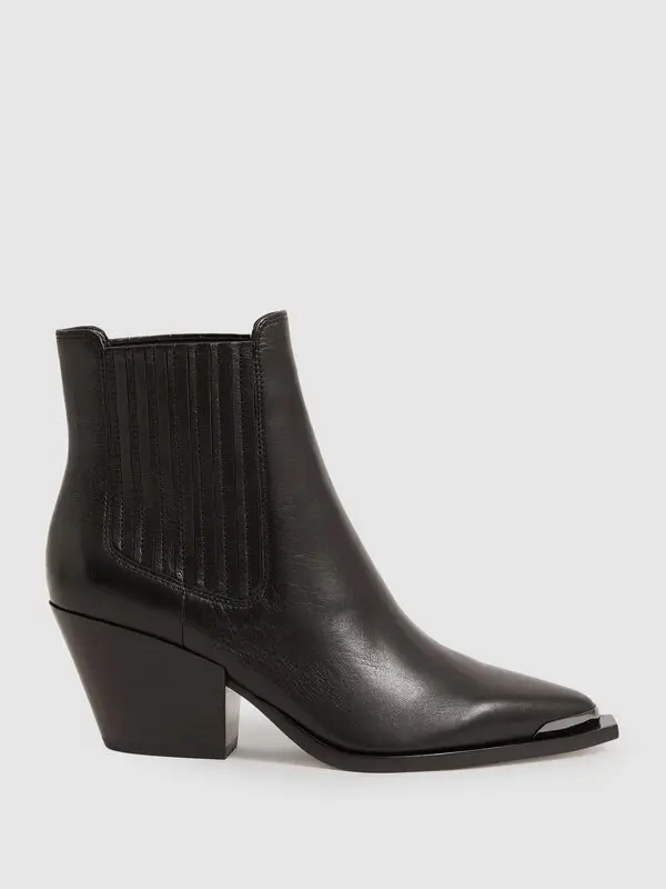 Paige Lyra Leather Ankle Boots - Black