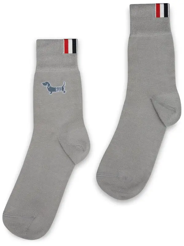 Thom Browne Hector Jacquard Socks - Grey