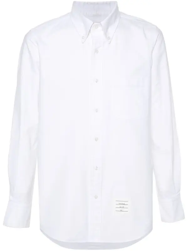 Thom Browne Rwb-stripe Cotton Shirt - White