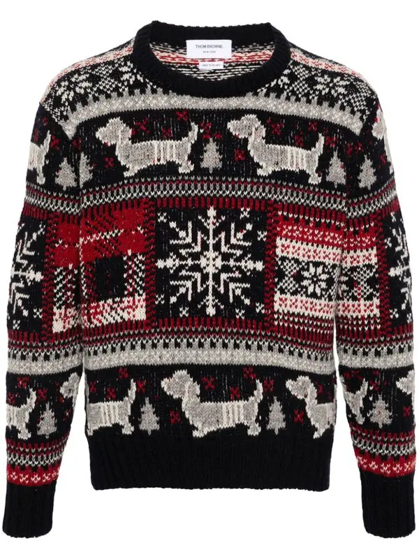 Thom Browne Fair Isle Intarsia Jumper - Blue