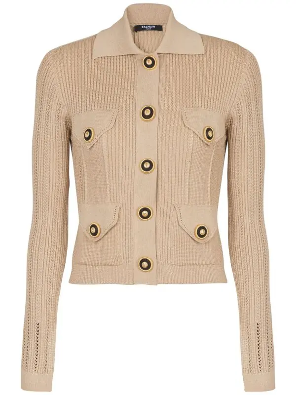 Balmain Button-up Cardigan - Neutrals