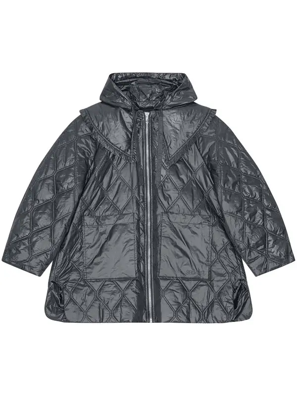 GANNI Quilted Puffer Jacket - Blue