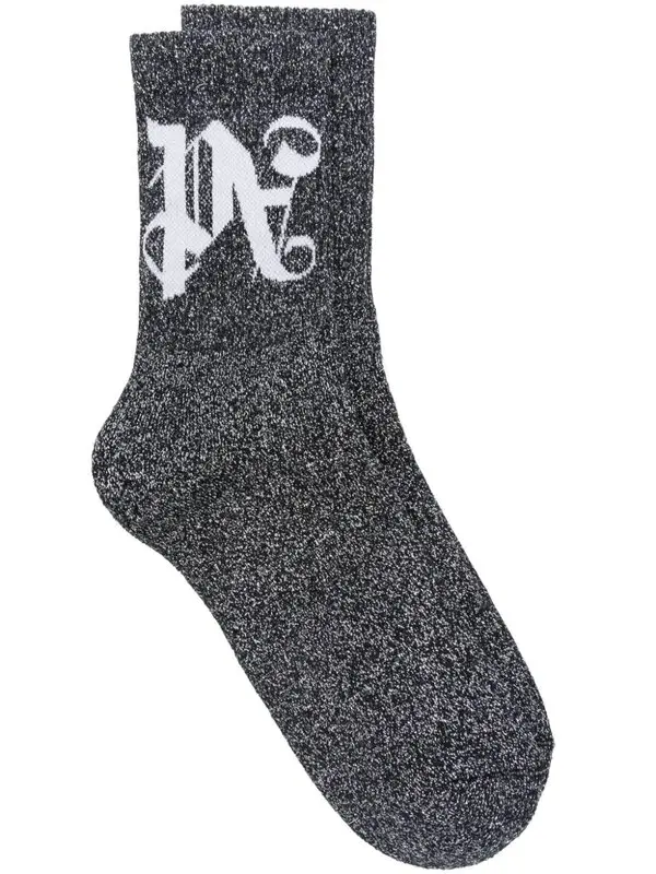 Palm Angels Monogram Lurex Ankle Socks