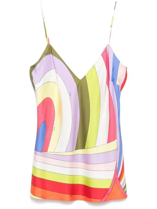 Emilio Pucci Iride-print Silk Top - White