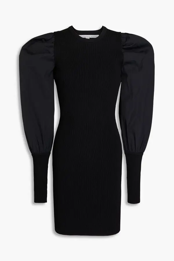 Veronica Beard Wilkin Ribbed-knit Mini Dress