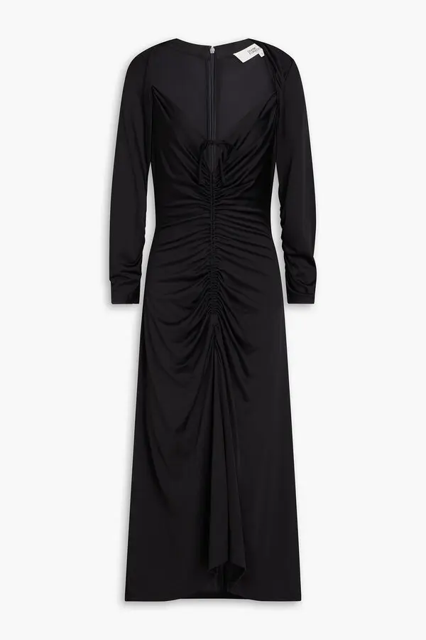 Diane Von Furstenberg Aurelie Ruched Jersey Midi Dress