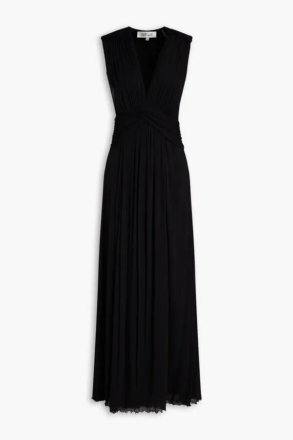 Diane Von Furstenberg Marika Ruched Maxi Dress - Black