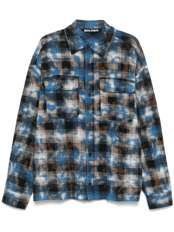 Palm Angels Check-pattern Shirt - Blue