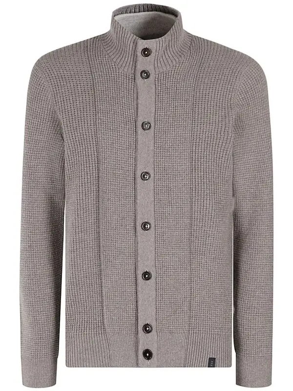 FAY Virgin Wool Cardigan - Grey