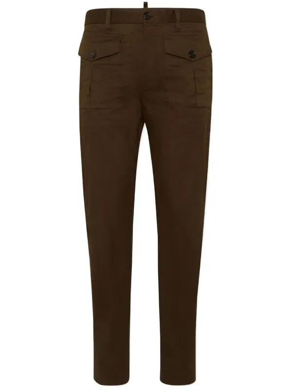Dsquared2 Tapered Leg Cotton Trousers - Brown