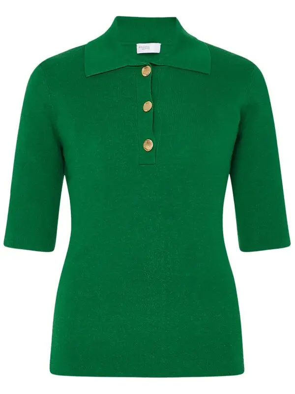 Rosetta Getty Ribbed Polo Top