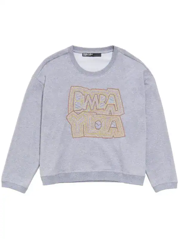 Bimba Y Lola Logo-Embroidered Sweatshirt In Grey 43% Off