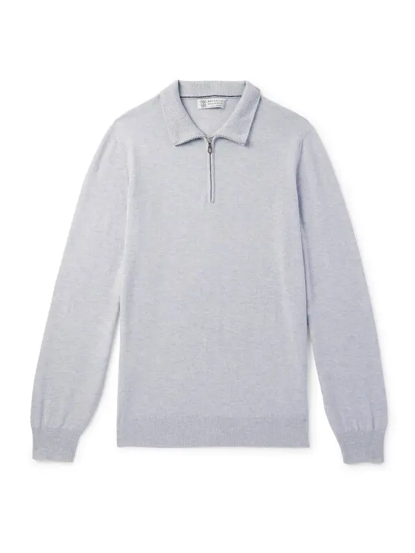 Brunello Cucinelli Cashmere Half-zip Sweater - Gray