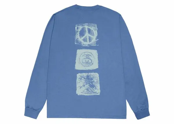 StÜssy Mono Long Sleeve Tee Shirt - Pacific
