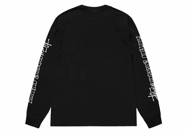 StÜssy Superior Quality Pigment Dyed Long Sleeve Tee Shirt - Black