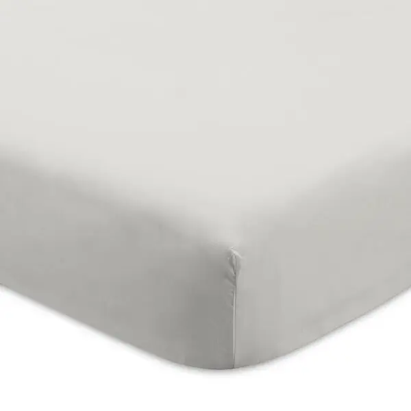 DEA LUXURY LINENS Dea Palm Beach Eleonora Sateen Fitted Sheet, Queen - Ivory