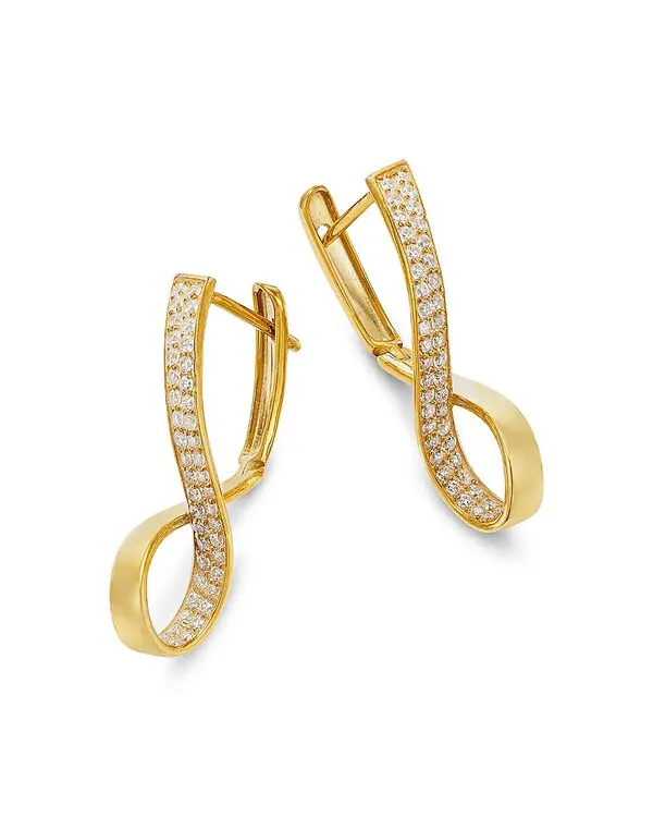 Bloomingdale'S Diamond Twist Hoop Earrings In 14k Yellow