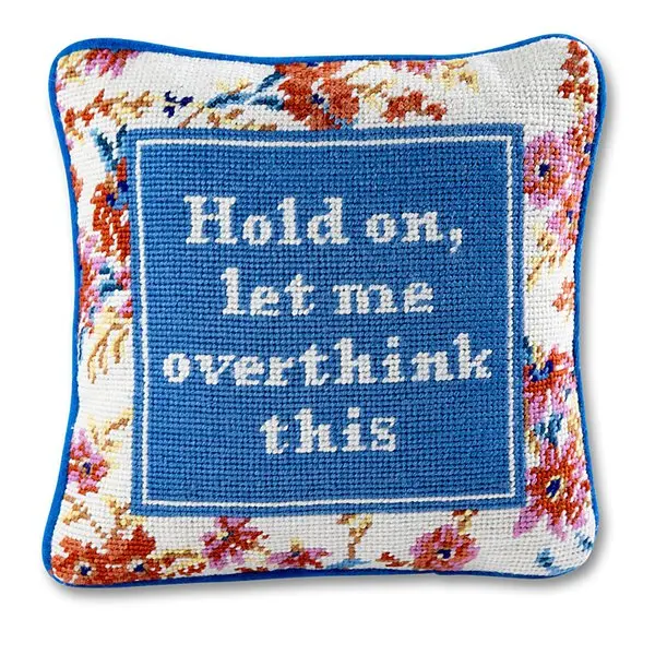 FURBISH Overthink Needlepoint Pillow, 11 X 11