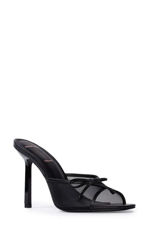 BLACK SUEDE STUDIO Luna Slide Sandals - Black Mesh