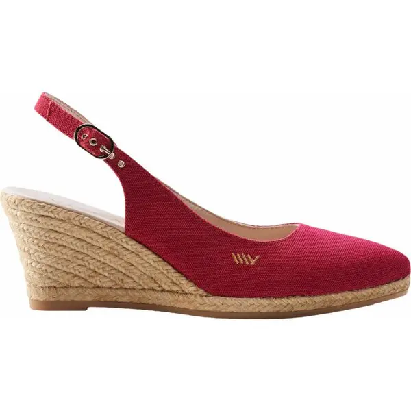 VISCATA Palomera Canvas Espadrille Wedges - Cherry