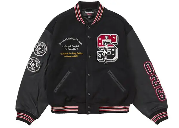 Supreme Hysteric Glamour Varsity Jacket - Black