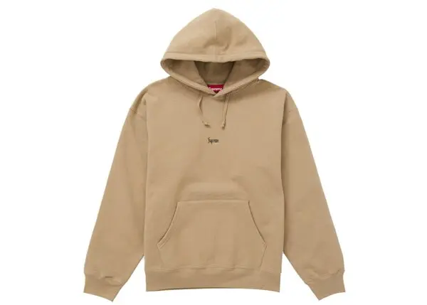 Supreme Micro Logo Hooded Sweatshirt - Light Tan