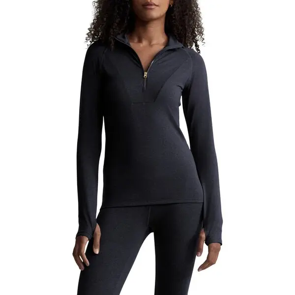 Varley Always Warm Base Layer Half Zip Top - Black Marl