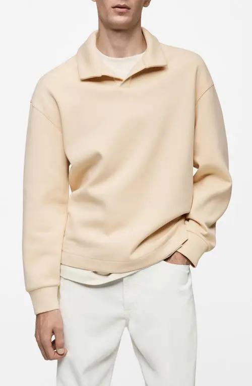 Mango Relaxed Fit Polo Sweatshirt - Ecru