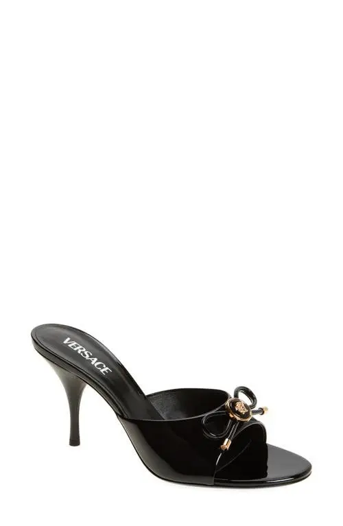 Versace Opera Bow Slide Sandal - Black-versace Gold