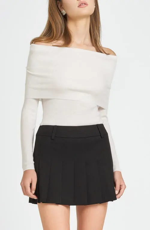 WAYF Sonia Off-the-shoulder Ribbed Sweater - Ivory