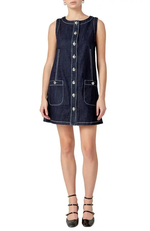 English Factory Sleeveless Denim Mini Dress