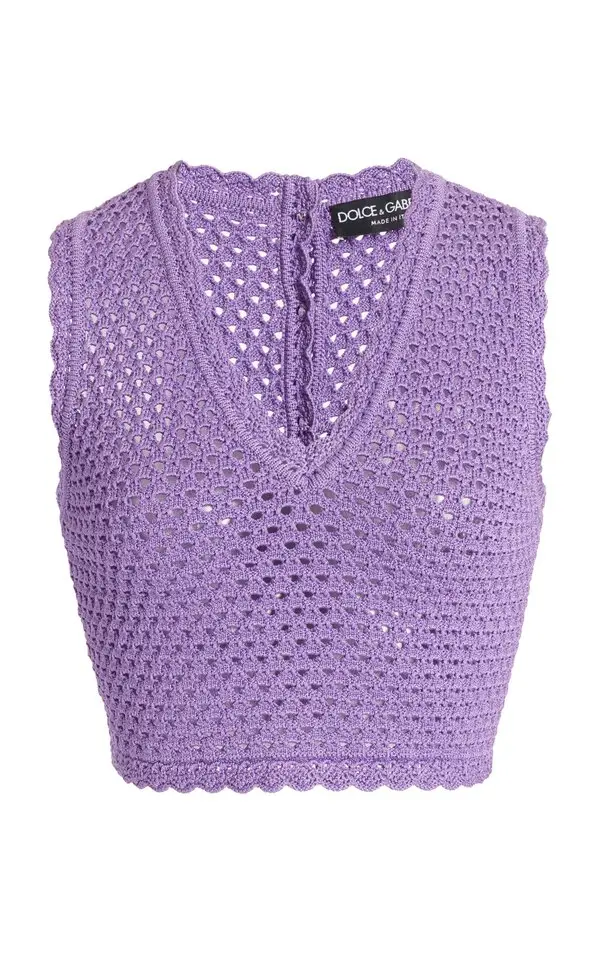 Dolce & Gabbana Crocheted Cotton Crop Top