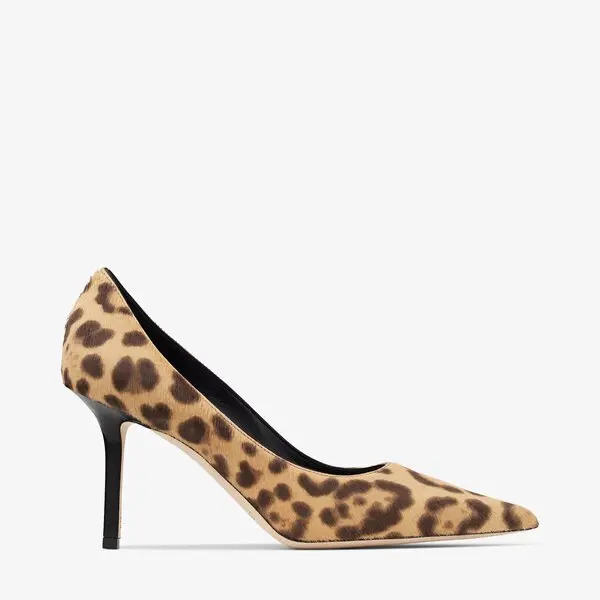 JIMMY CHOO Love 85 Leopard Print Pony Pumps