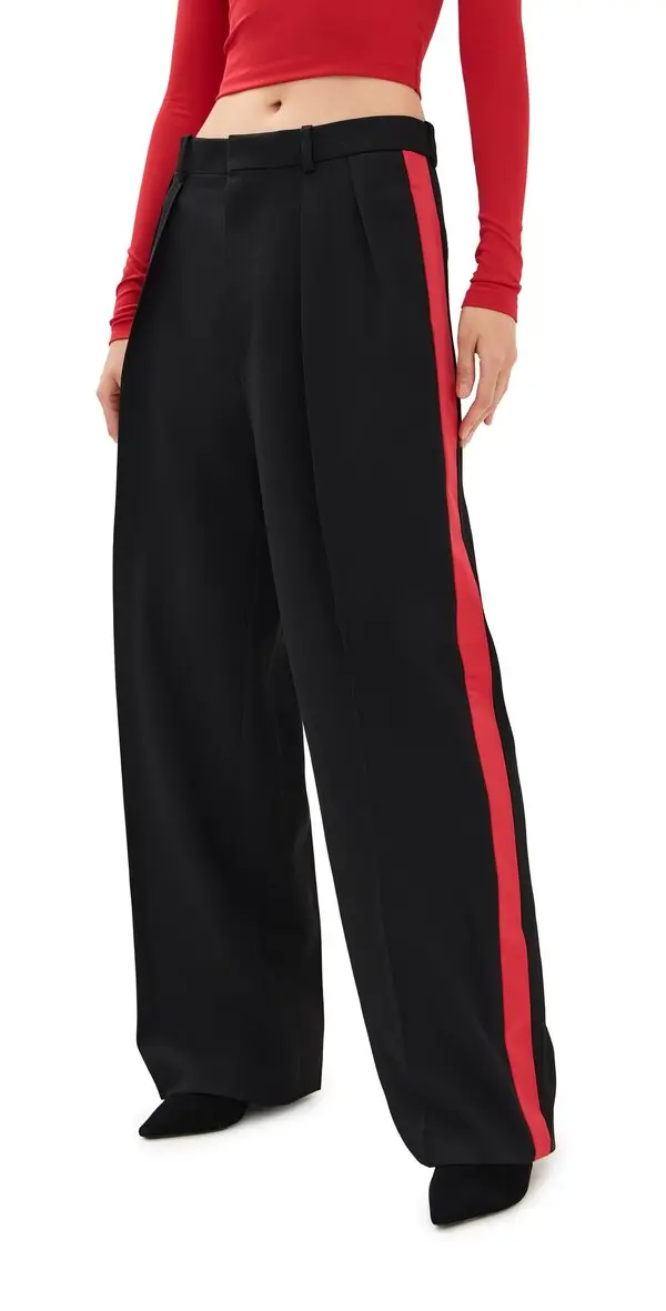 Wardrobe.NYC Tuxedo Trousers - Black & Red
