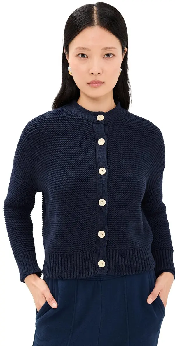 ALEX MILL Nico Chunky Knit Cardigan - Dark Navy